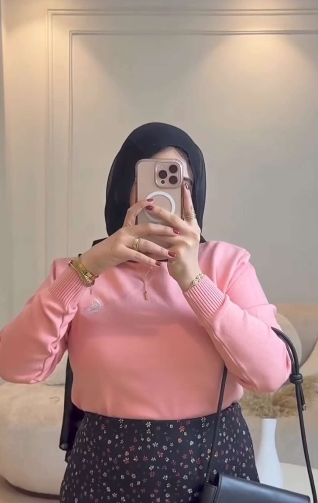 Pink Embroidered Butterfly Pullover - Pullovers